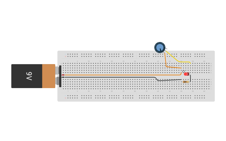 Circuit design Control de brillo del LED - Tinkercad