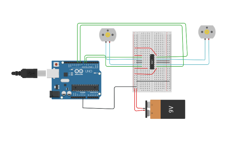Circuit design car functionality - Tinkercad