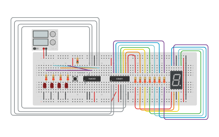 Circuit Design Display A 7 Segmenti Con Decoder Cd451 Contatore