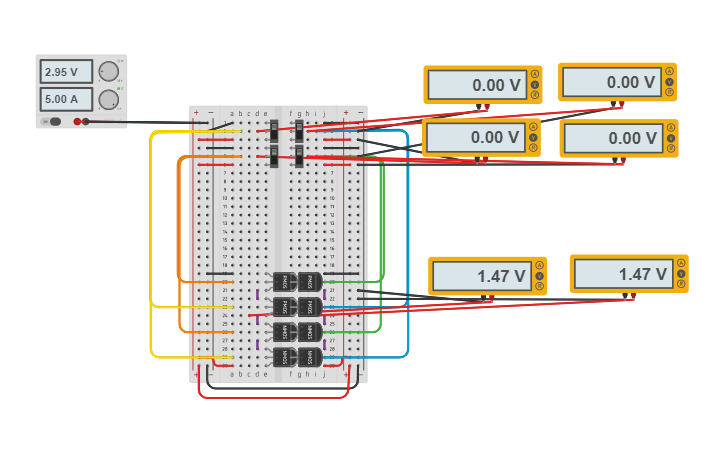 Circuit design XOR CMOS - Tinkercad