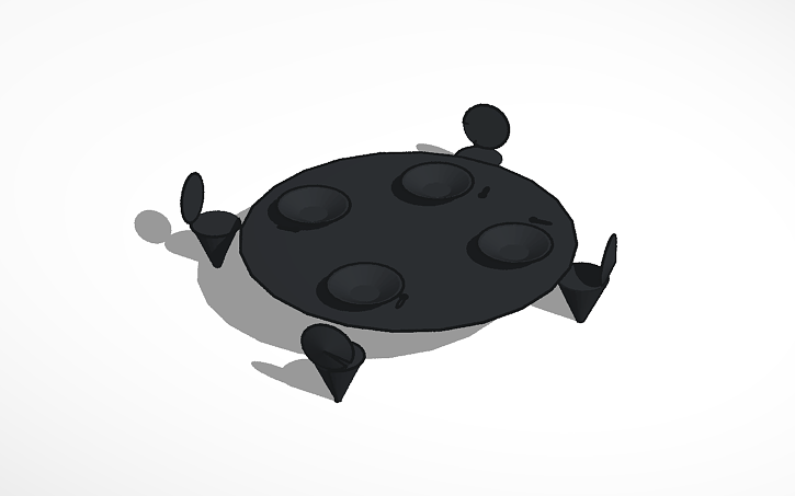 3D design Futuristic table with spoons and bowls - Tinkercad