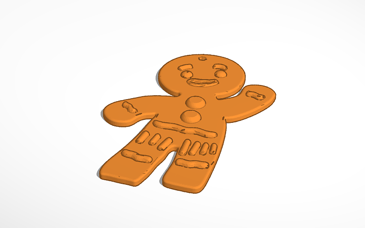3D design Gingerbread Man Christmas Ornament - Tinkercad