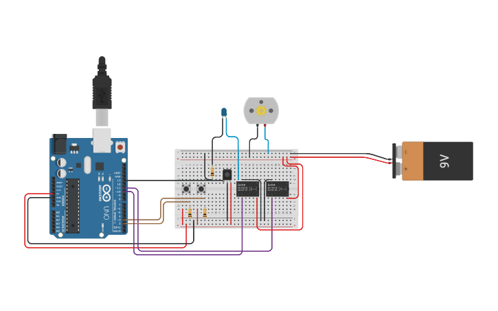 Circuit design Uv and dryer | Tinkercad