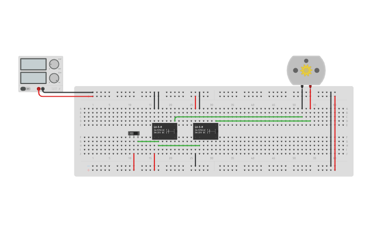 Circuit design Inversión de giro (Relevador LU-5-R) - Tinkercad