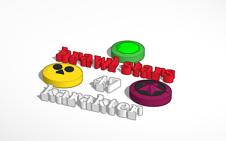 3D design brawl star gems and character - Tinkercad