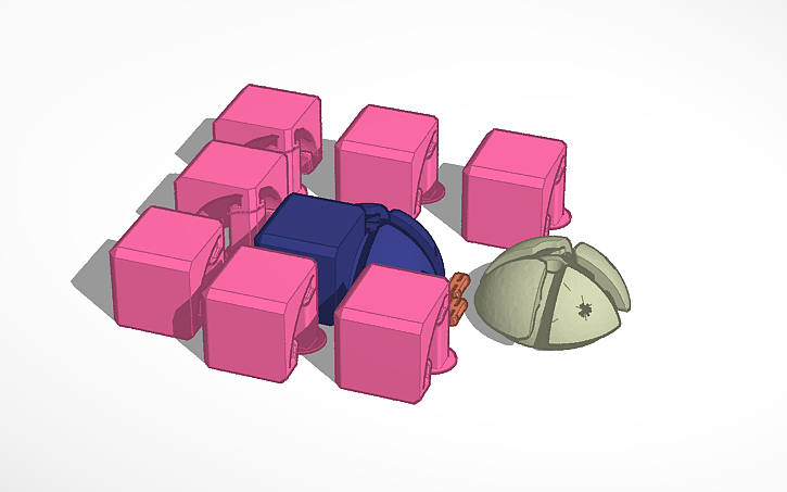 3D design 2x2 Rubix cube - Tinkercad