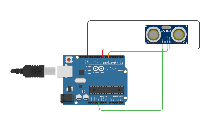 Circuit design Copy of Utra-sound-sensor - Tinkercad