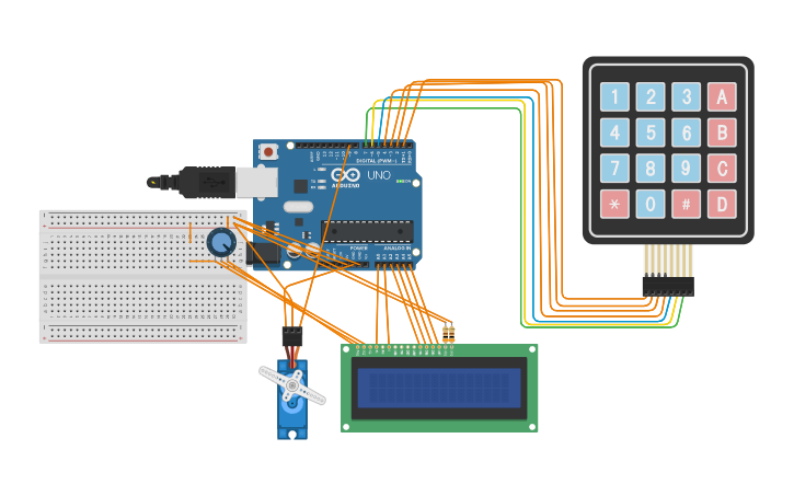 Circuit design Smart-Door - Tinkercad