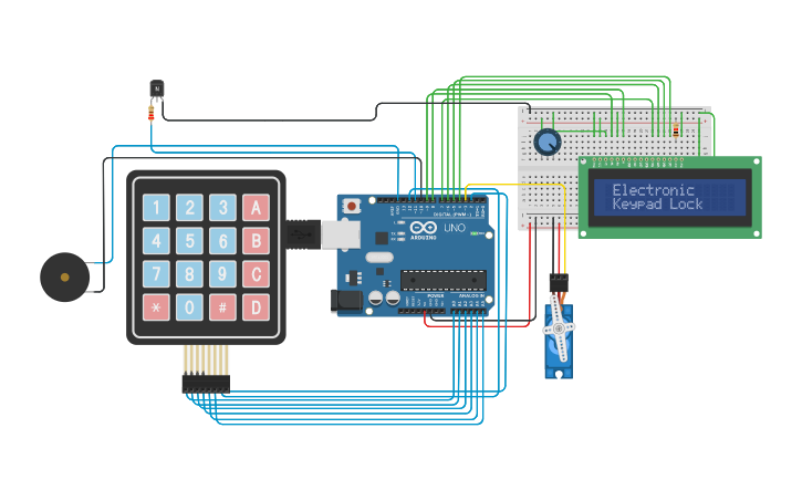 Circuit design Summative Project Digital Door Lock - Tinkercad Circuit design Summative Project Digital Door Lock - Tinkercad