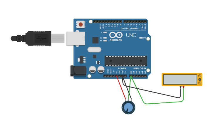 Circuit design Analog Input Intro - Tinkercad