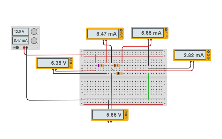 Circuit design Circuit Analysis - Tinkercad