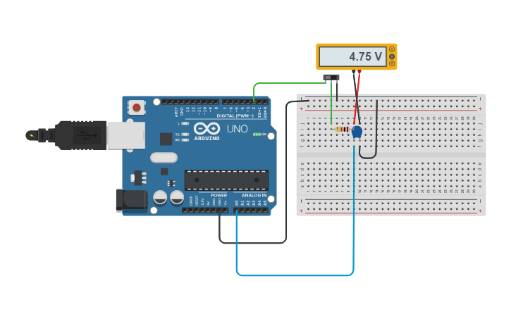Circuit design Carga y Descarga de un circuito RC - Tinkercad