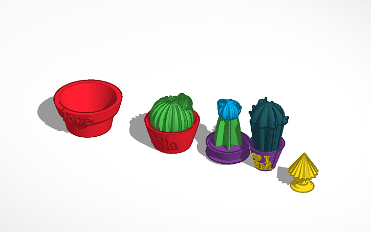 3D design cup cactus | Tinkercad