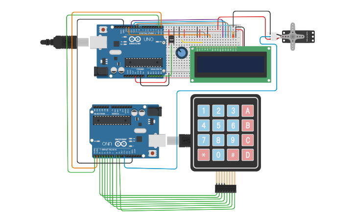 Circuit design (Keypad), sensor de temperatura LCD y Servomotor ...