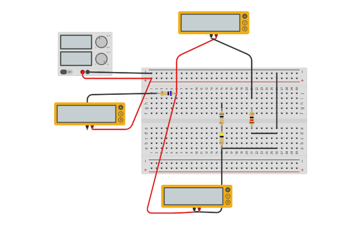 Circuit Design Measuring Currents Tinkercad