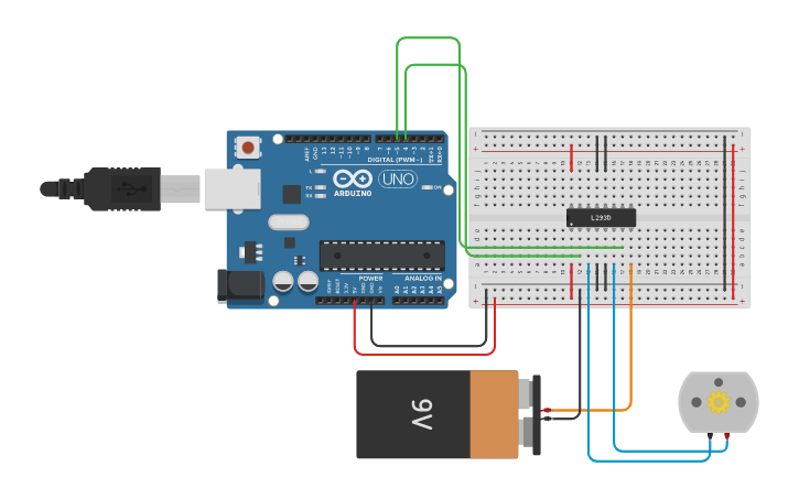 Circuit design Motor Drive - Tinkercad