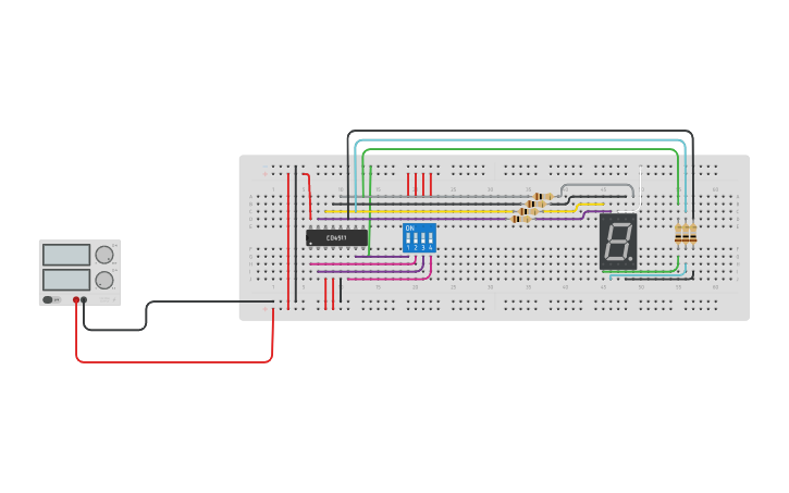 Circuit design CD4511 - Tinkercad