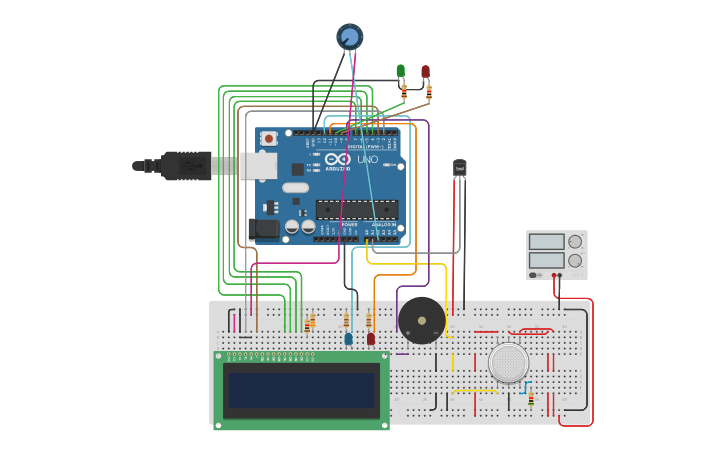 Circuit design Phmarduino gaz ppm v25.0 - Tinkercad