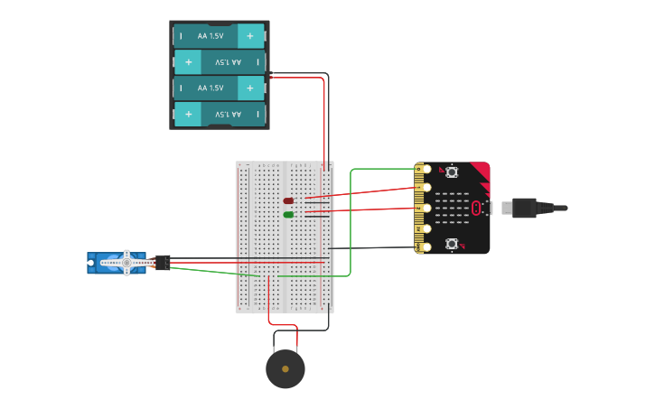 Circuit design Pagar keselamatan - Tinkercad