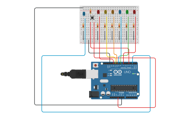 Circuit design Defeo-mini peta 2 electronic dice (OLL) - Tinkercad