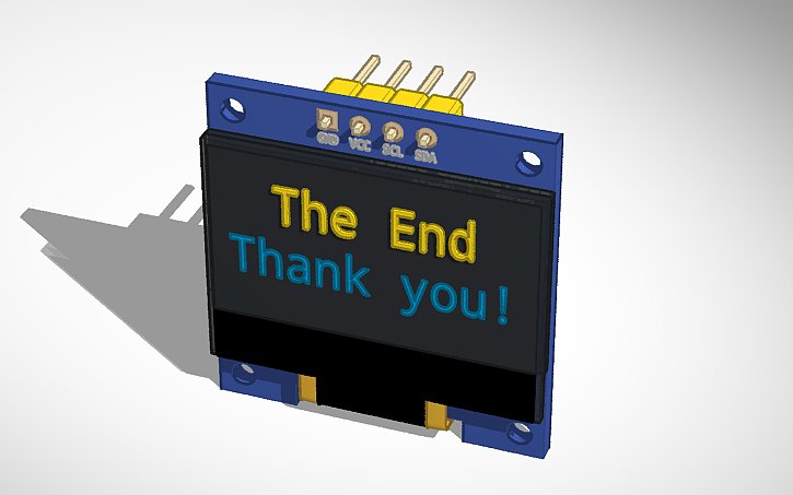 3D design OLED 128X64 Display with I2C - Tinkercad