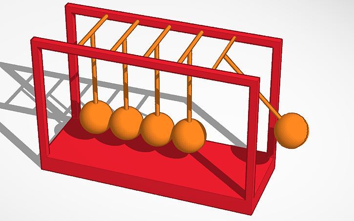 3D design Newtons Cradle - Tinkercad