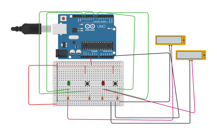 Circuit Design Using Two Pushbuttons To Control Two Leds Michael Lledo