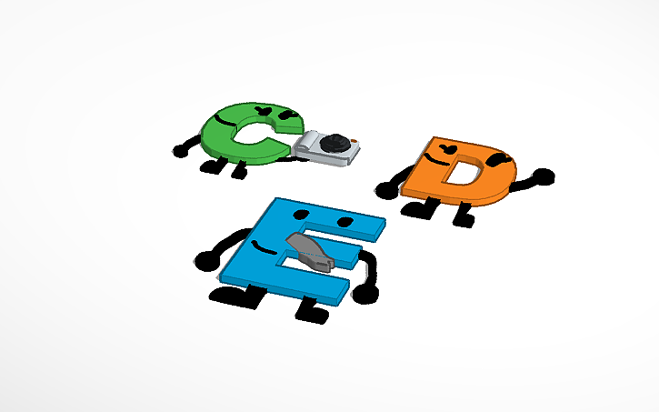 3D design Clever the Camera, Dippy the Dancer and Eddy the Elephant ...