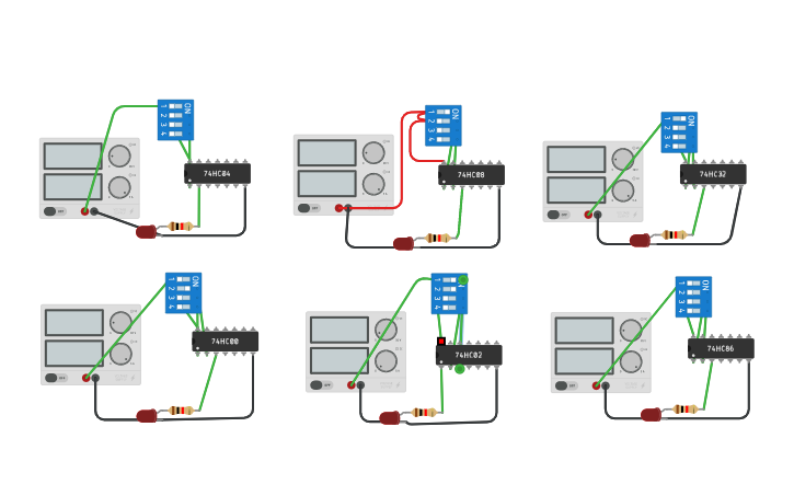 Circuit design LOGIC GATES - Tinkercad