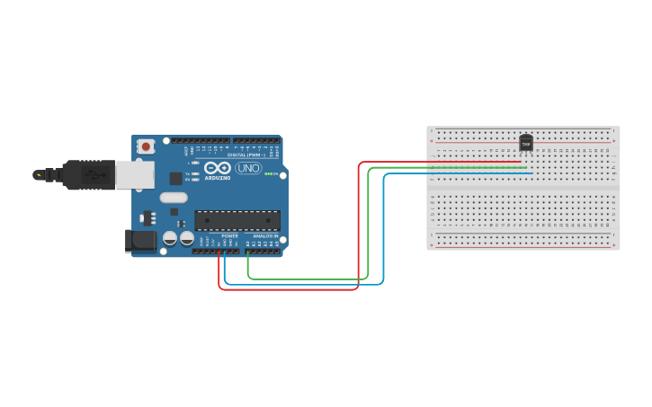 Circuit design Temperatursensor - Tinkercad