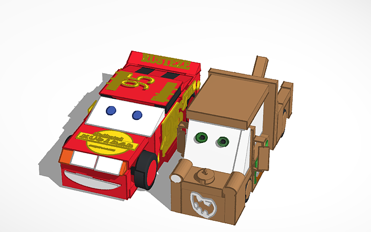 3D design MCQUEEN AND MATER - Tinkercad