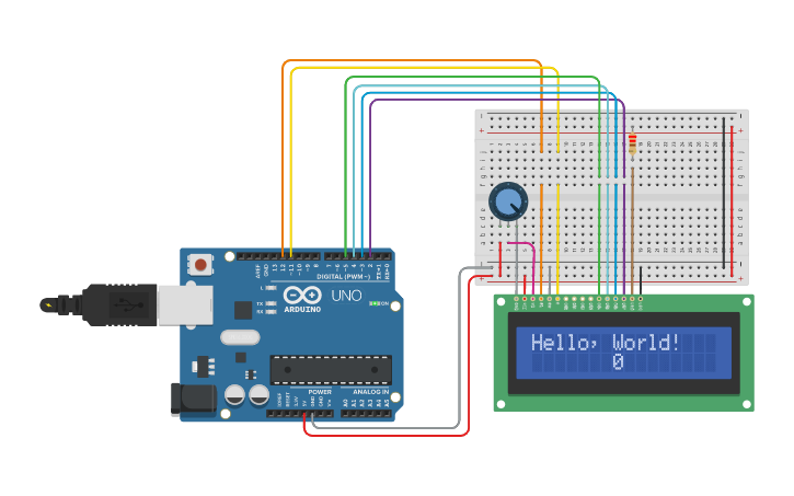 Circuit design CHAPTER 4 : LCD Display - Tinkercad