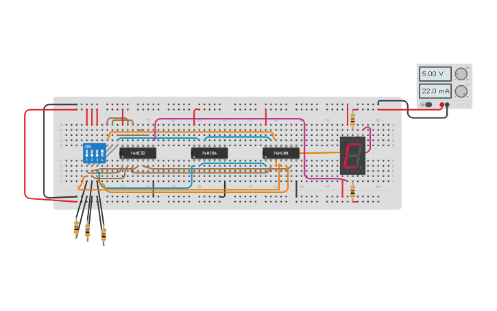 Circuit design Letter C - Tinkercad