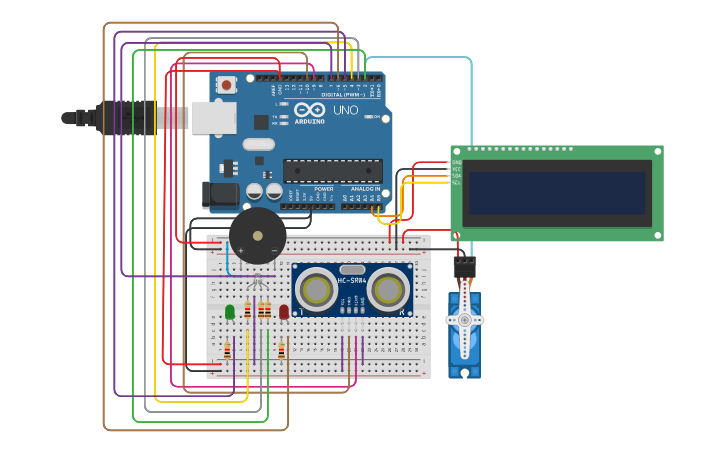 Circuit design GREFAL-AUTOMATIC TRASH BIN - Tinkercad