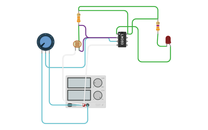 Circuit design LM393 - Tinkercad