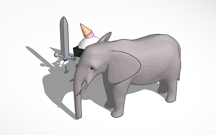 3D design Egg man vs elephant | Tinkercad