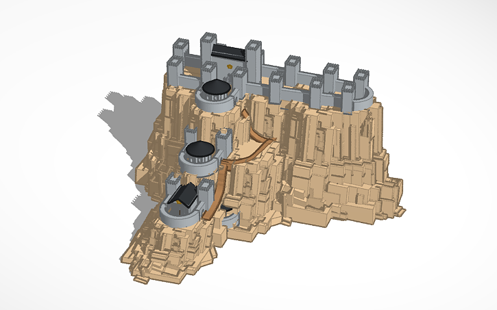 3D design Masada, cliffside fortress - Tinkercad