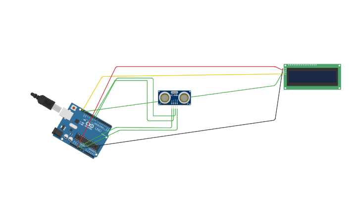 Circuit design Ultrasonic Distance measurement - Tinkercad