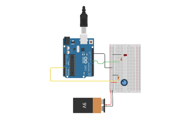Circuit design luz roja 1 | Tinkercad
