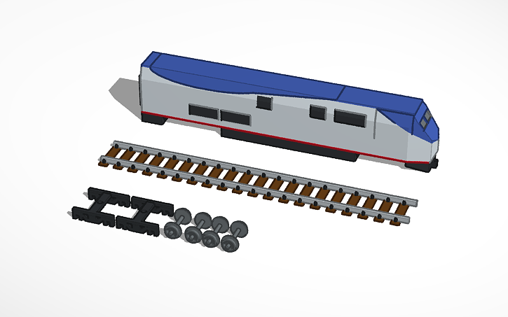 3D design Amtrak locomotive - Tinkercad
