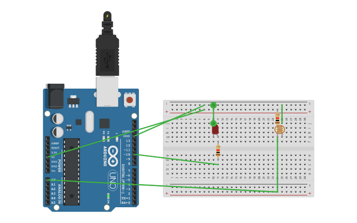 Circuit design Led arduino - Tinkercad
