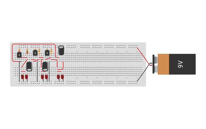 Circuit design Super LED Chaser Circuit | Tinkercad