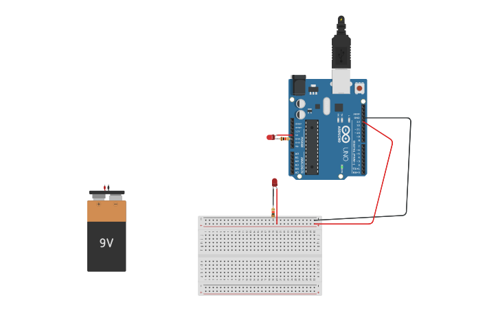 Circuit design encendiendo un LED con ayuda de un ARDUINO | Tinkercad