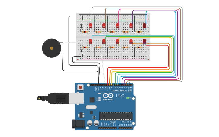 Circuit design RACE START - Tinkercad