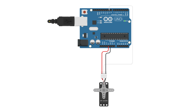 Circuit design Servo Bluetooth - Tinkercad