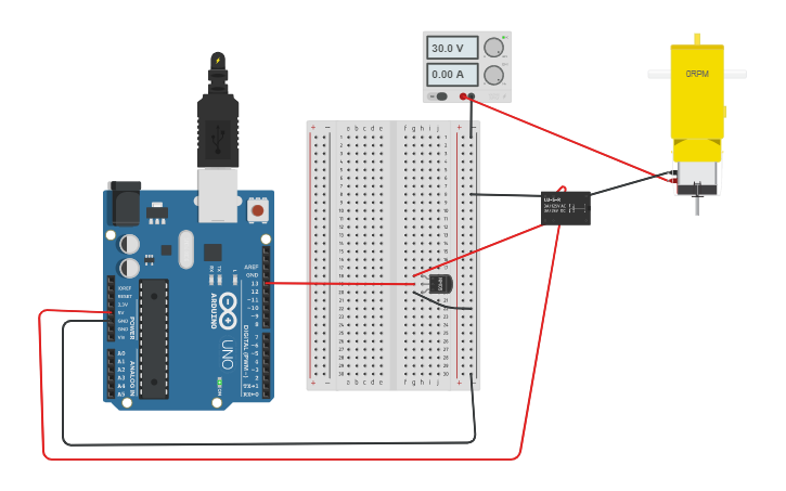 Circuit design Relay - Tinkercad