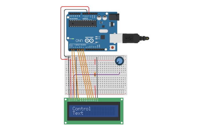 Circuit design LCD - Tinkercad