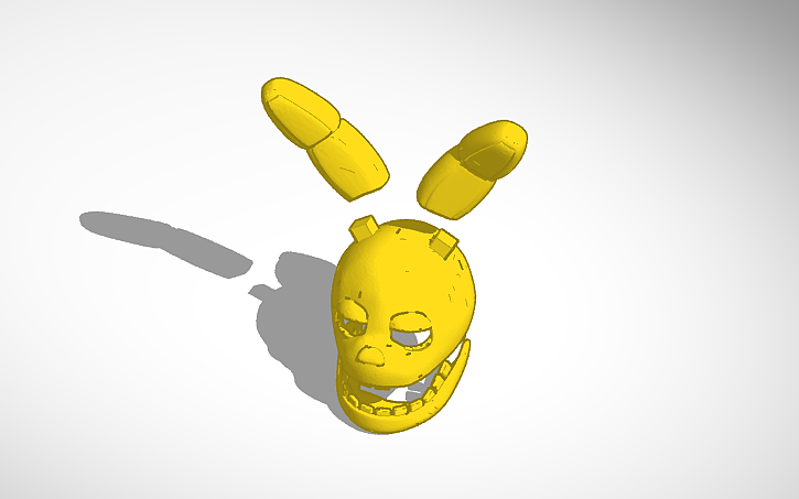 3D design spring bonnie mask - Tinkercad