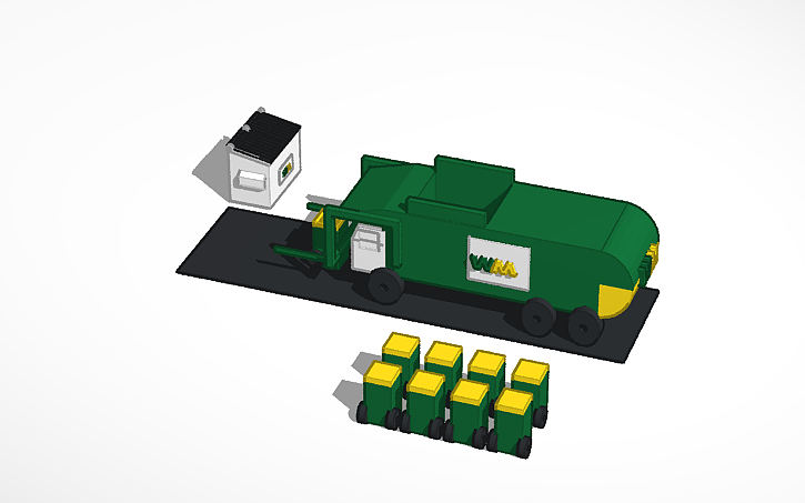 3D design Copy of WM dumpster truck and dumpster | Tinkercad