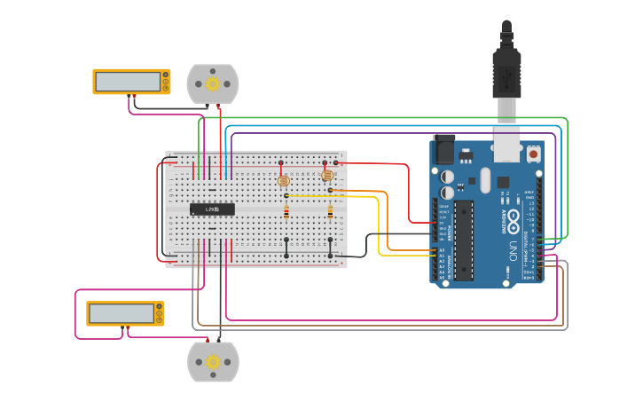 Circuit design Robot Wiring | Tinkercad